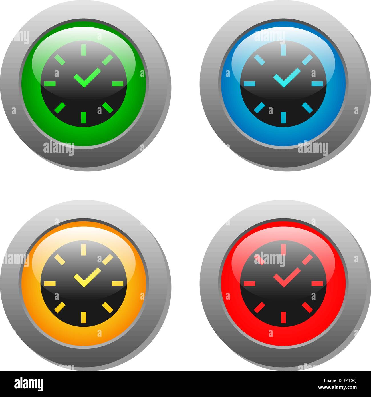 Clock icon on square Stock Vector Images - Alamy