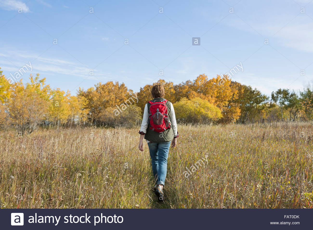Woman walking in field hi-res stock photography and images - Alamy