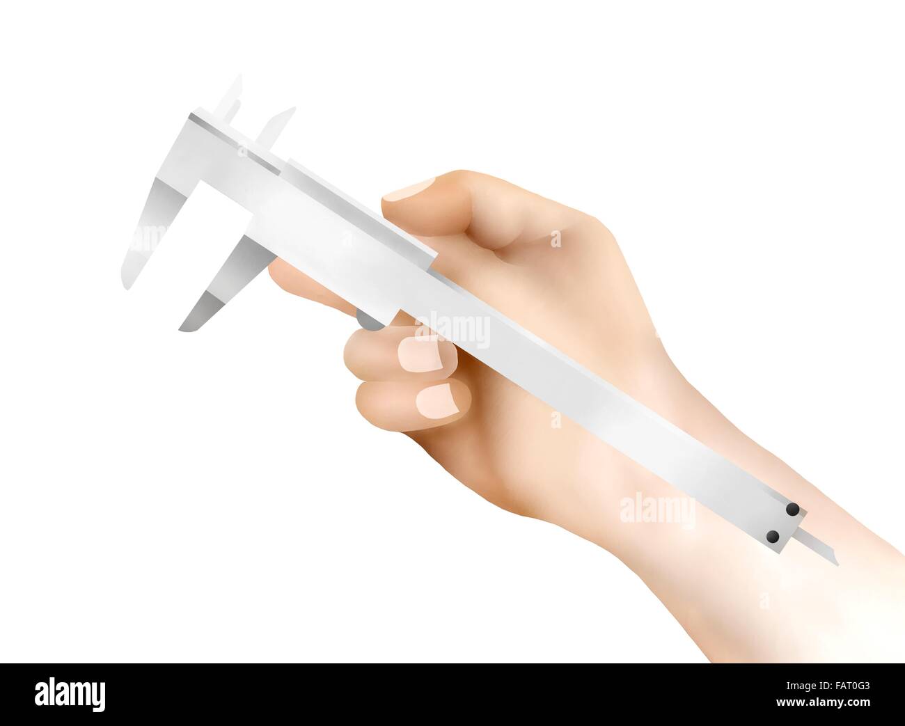 Measuring Instrument , Hand Drawing of Person Holding A Caliper or ...