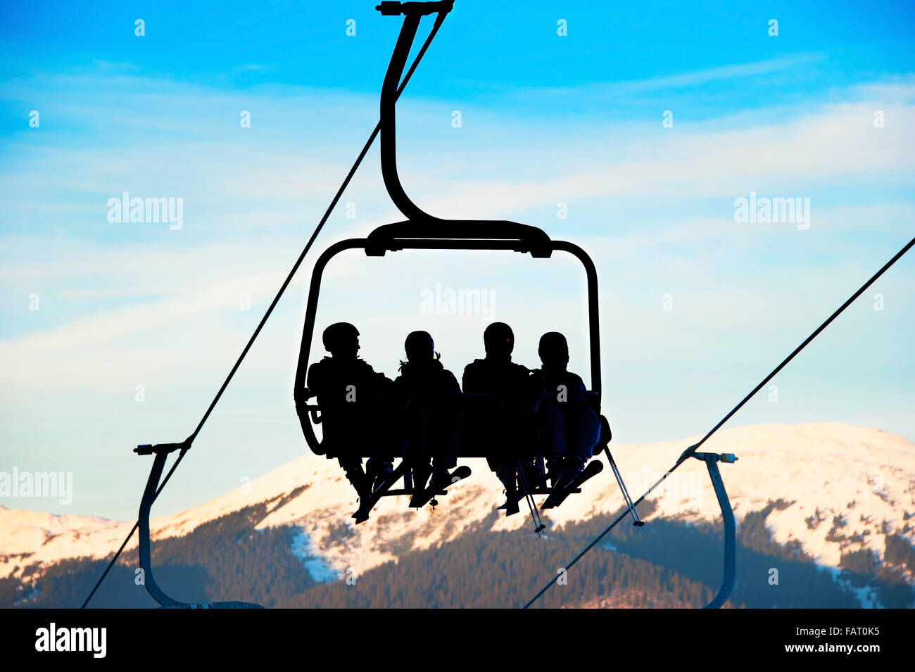 Ski Lift Silhouette