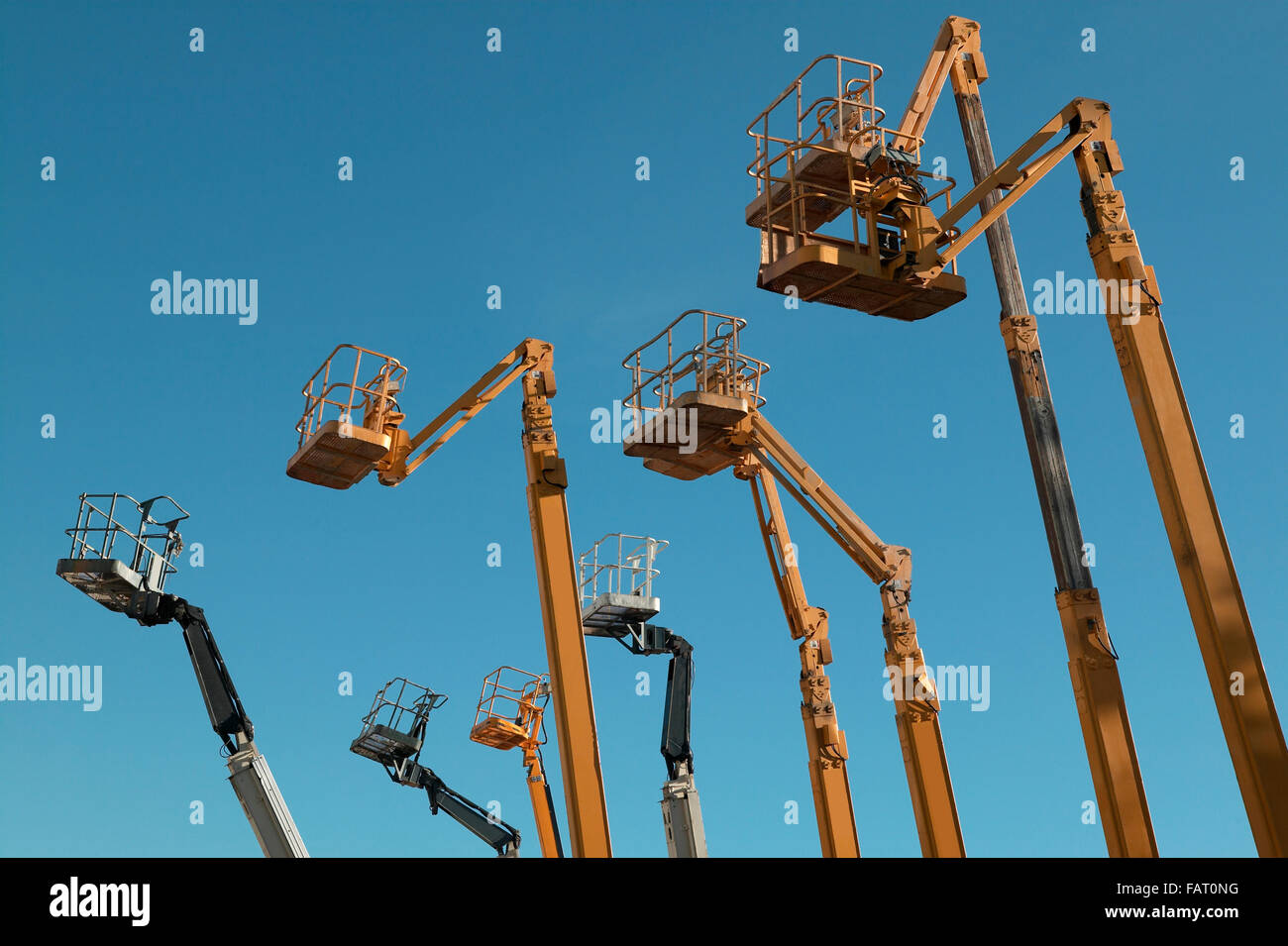 People up a cherry picker hi-res stock photography and images - Alamy