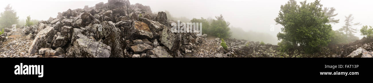 A pile of rocks marks the peak of Blackrock Mountain along the ...