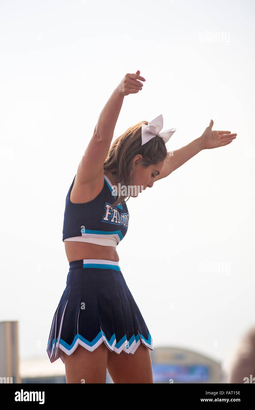 Cheerleaders cheer the racers on at Bournemouth Marathon Festival in ...