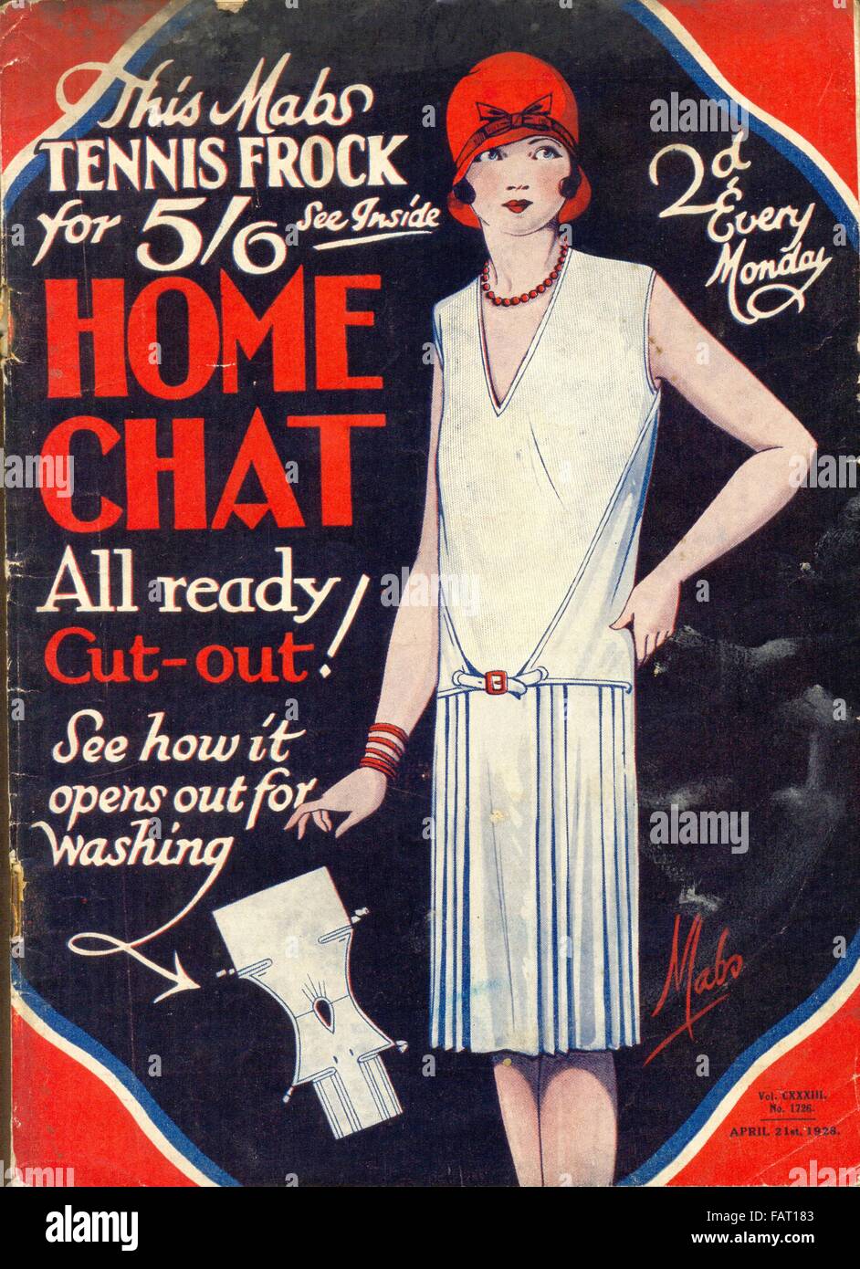 Cover of Home Chat magazine for April 1928 Stock Photo - Alamy