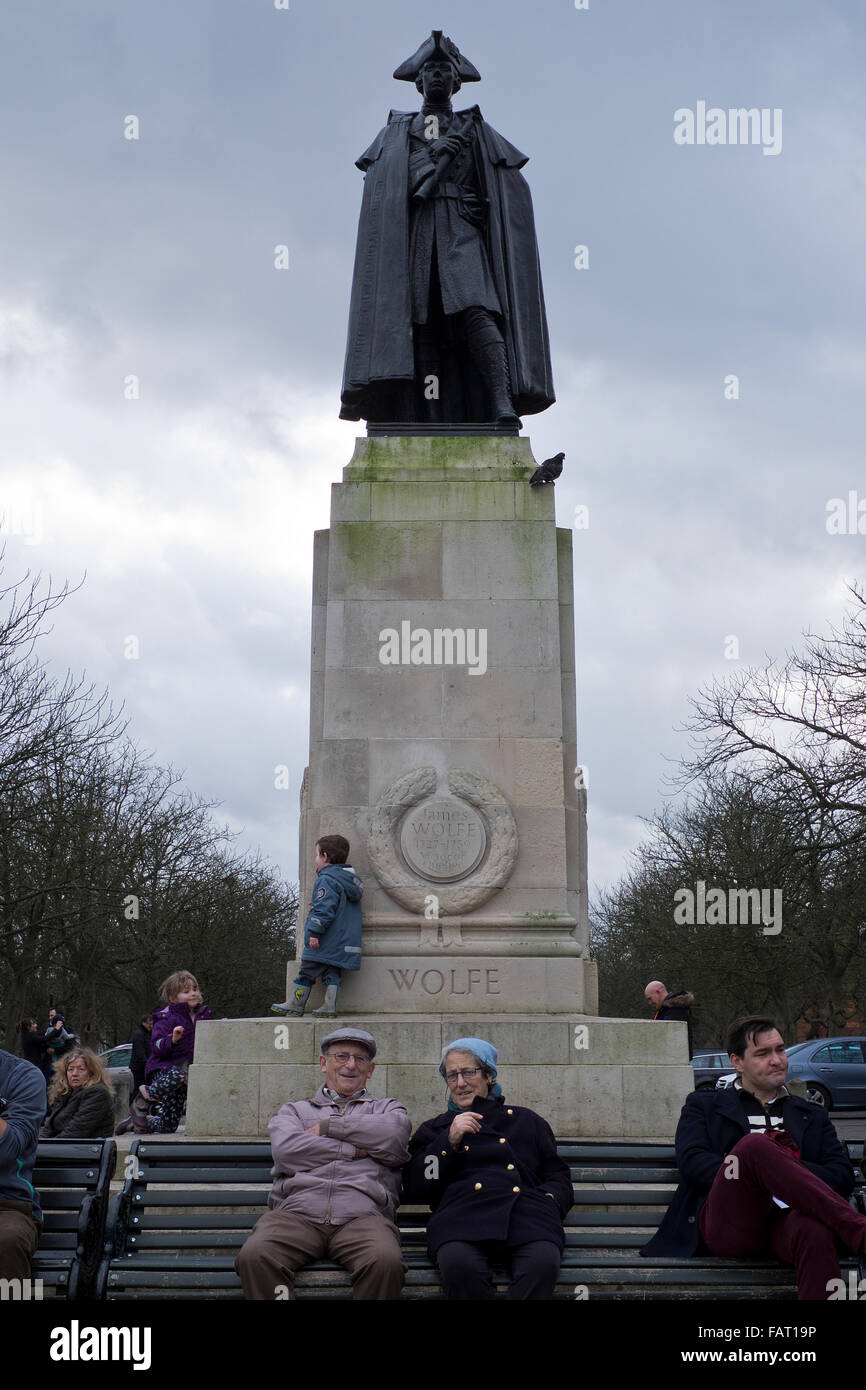 James Wolfe statue at the Greenwich Royal Observatory in winter Stock ...
