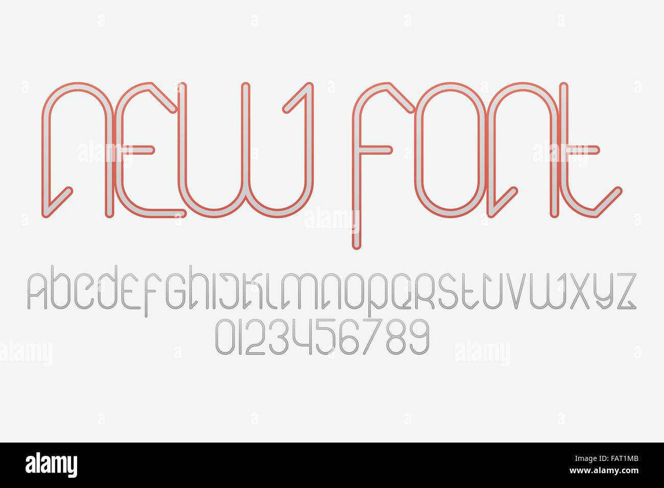 set of stylish, alphabet letters and numbers isolated on white ...