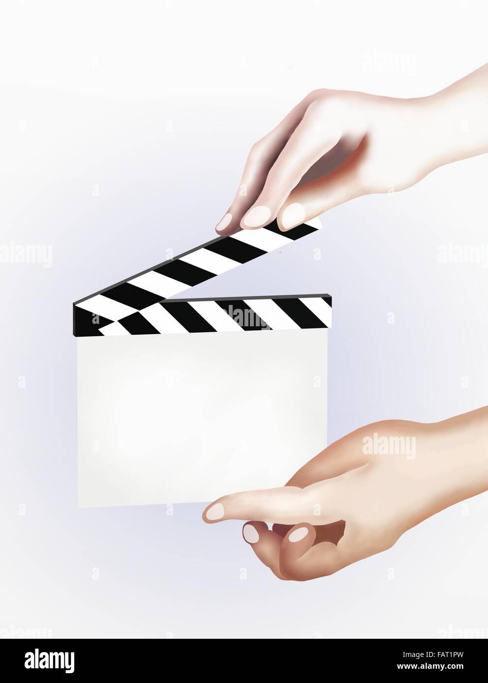 Person with A Blank Clapboard or Film Slate from A Movie Production in ...