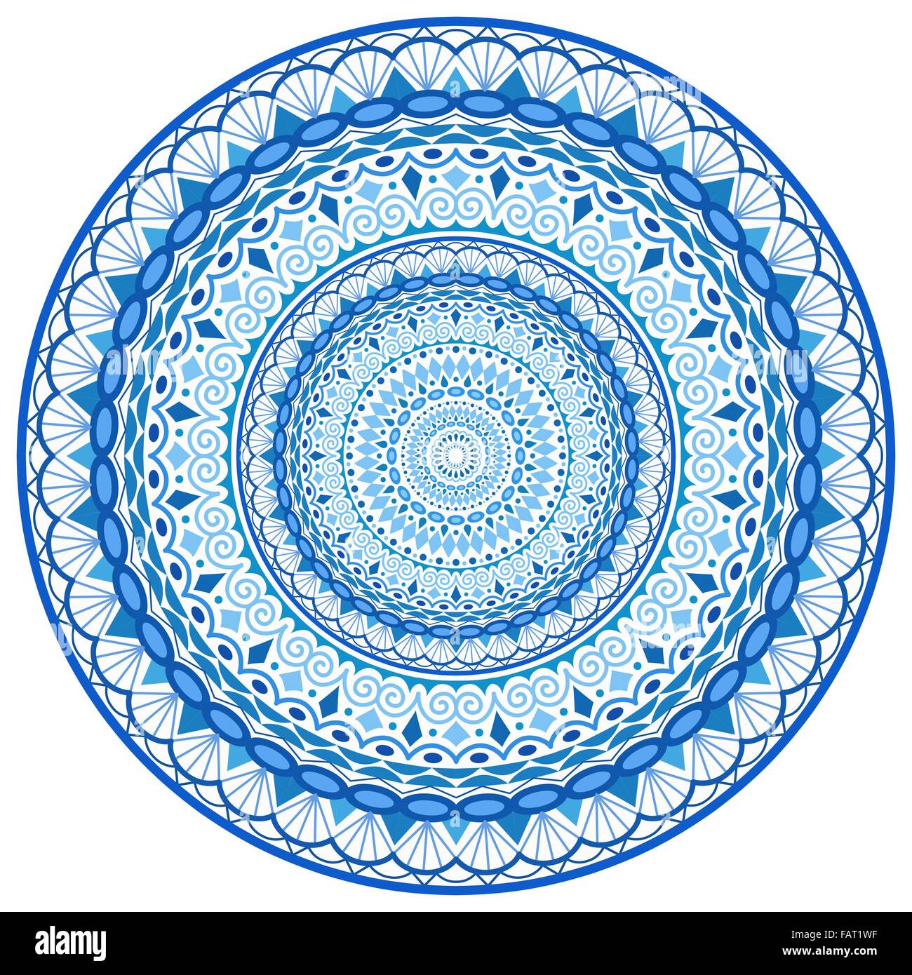 Intricate Water Mandala Round Ornament Stock Vector Image & Art - Alamy