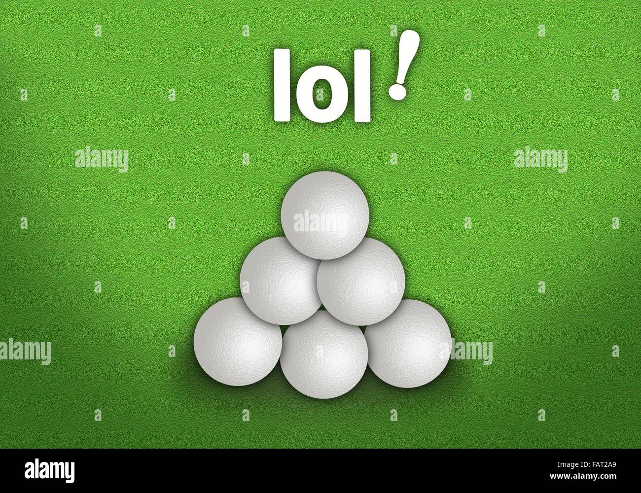 Golf Ball Stacked in Triangle Pyramid Shape on Perfect Golf Green ...