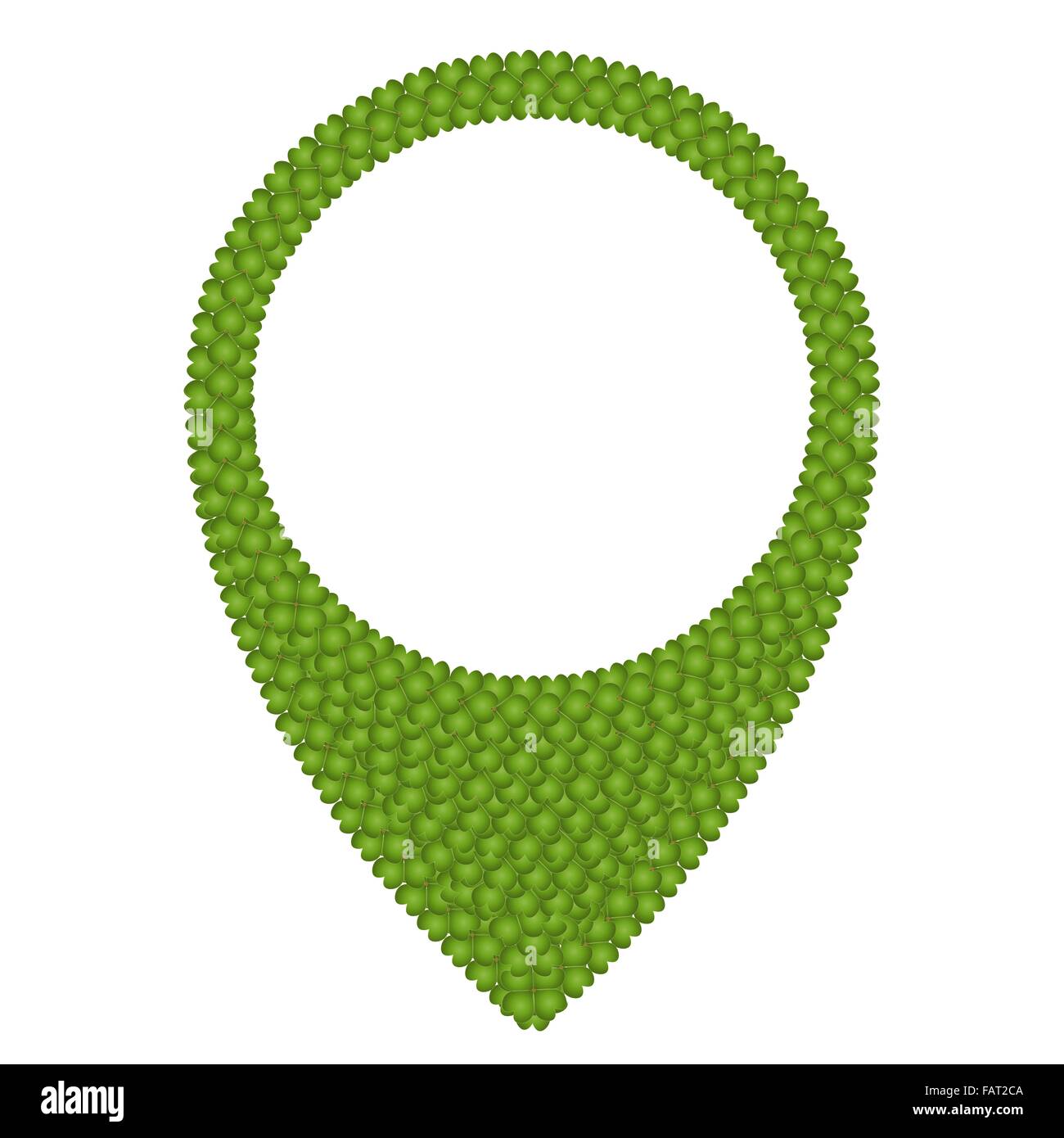 Ecology Concept, Fresh Green Four Leaf Clover Forming Map Pin Icon or ...