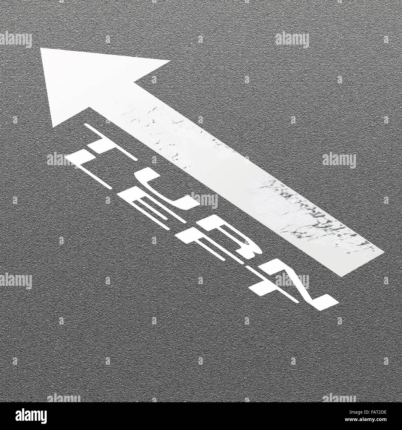 Asphalt road texture arrow word hi-res stock photography and images - Alamy