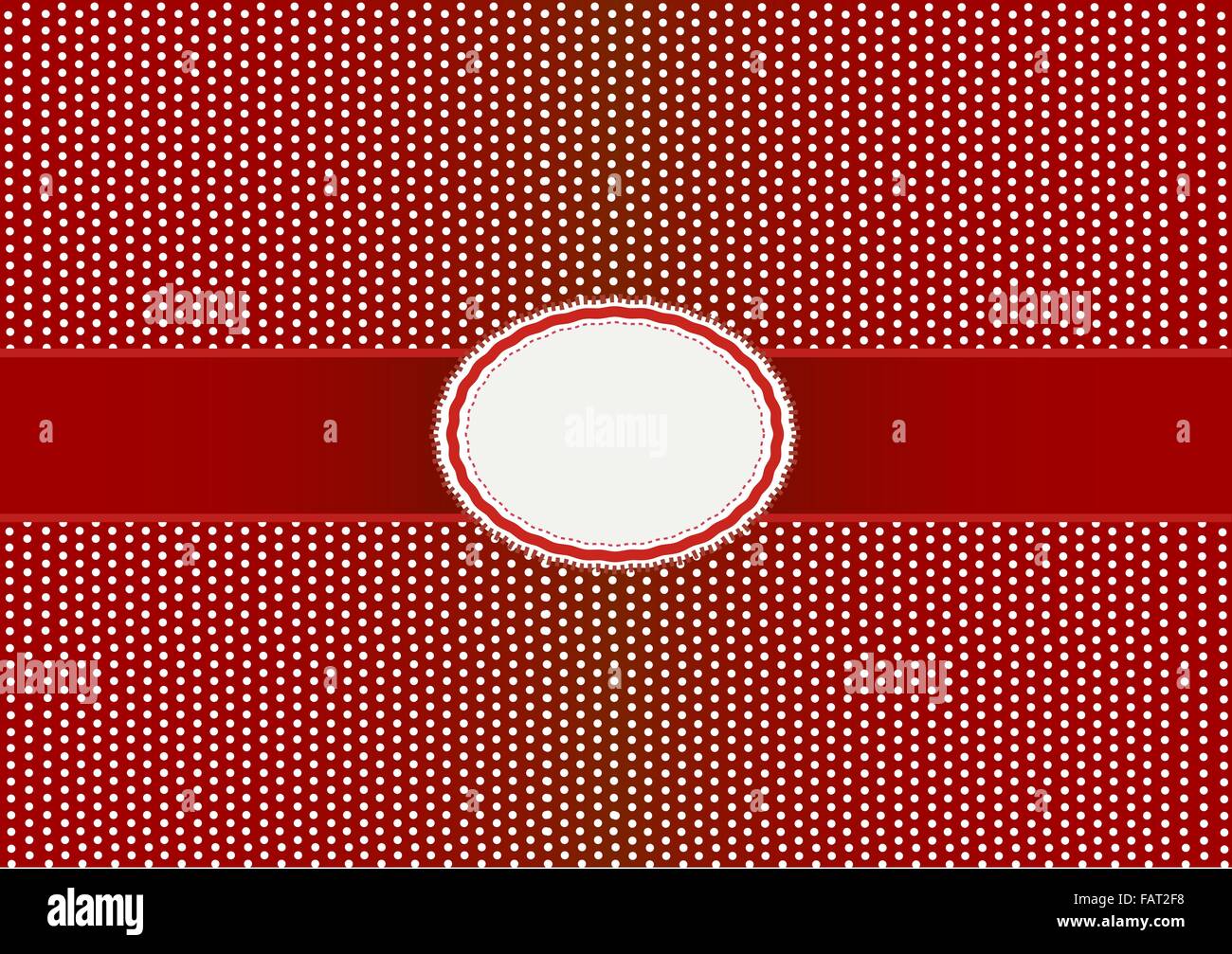 A Round Banner Pattern on White Dots and Red Seamless Background Stock ...