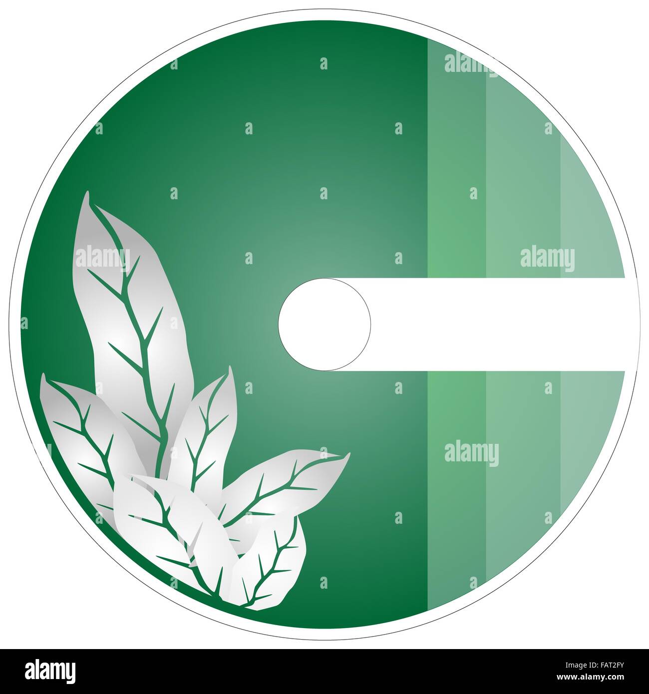 Fresh Leaves Template of CD and DVD Cover in Green Color Background ...