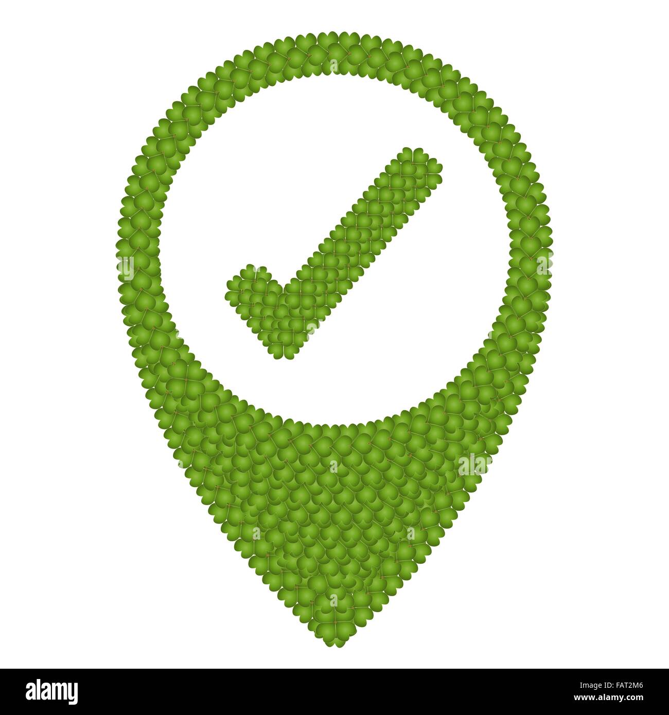 Ecology Concept, Fresh Green Four Leaf Clover Forming Map Pin Icon or ...