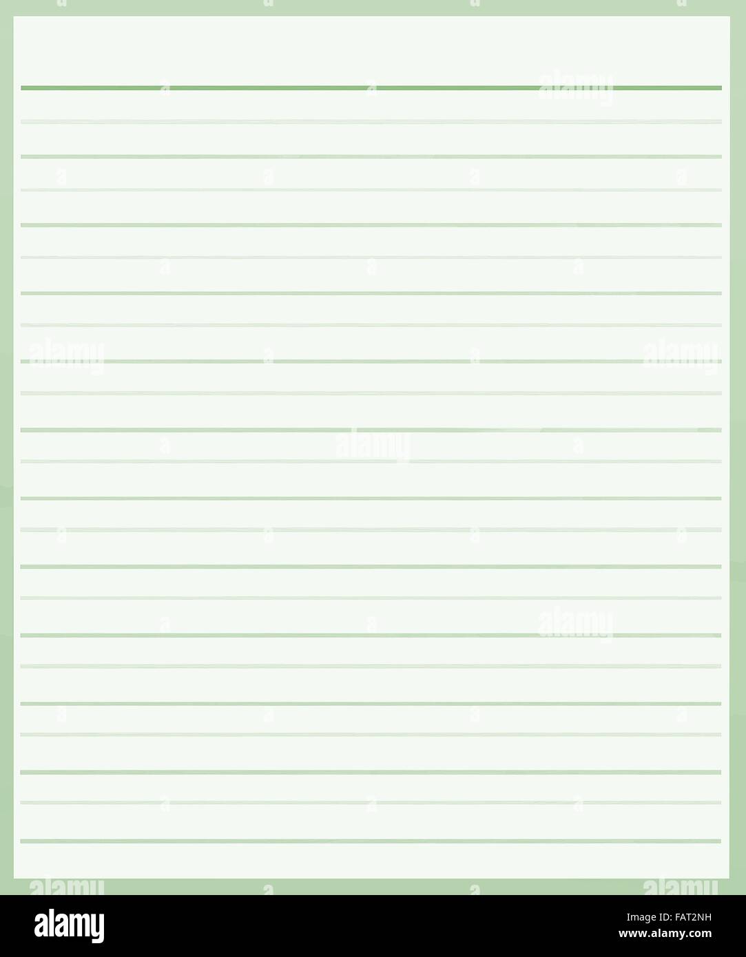 A Sheet of Blank Green Lined on White Paper Background with Copy Space ...