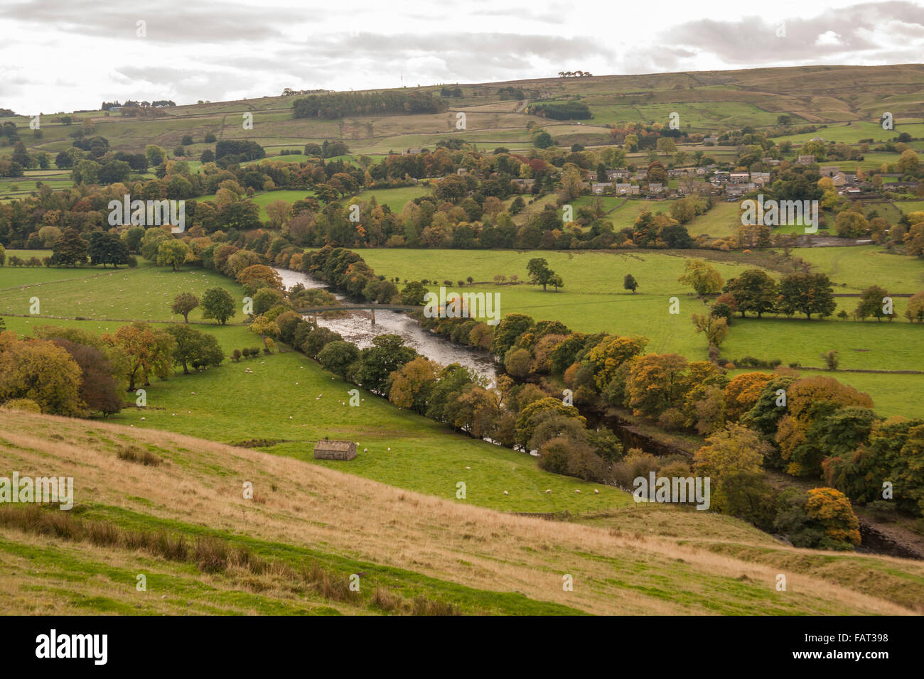 A scenic view of the river Tees near Middleton-in-Teesdale with the ...