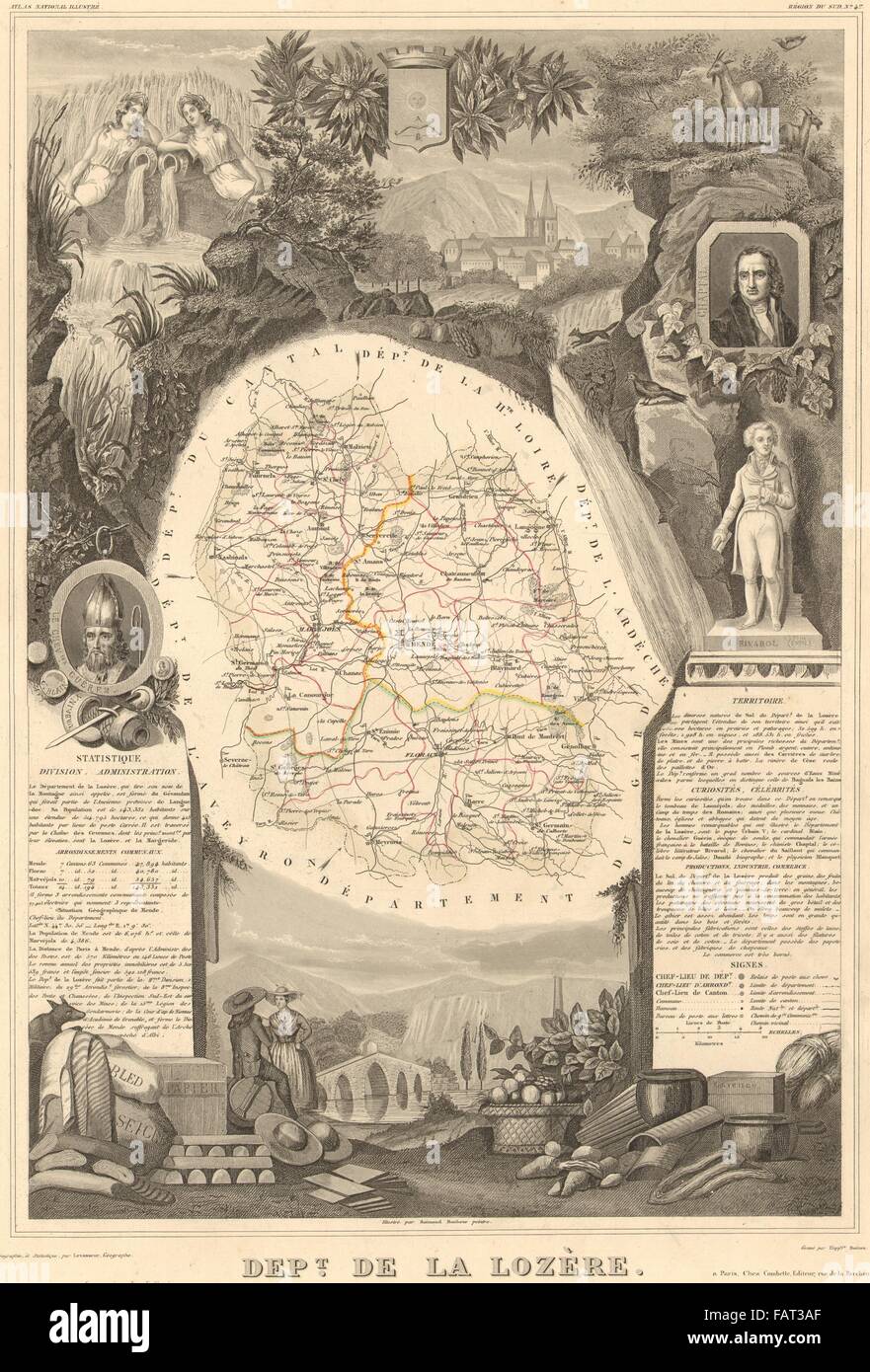 Lozere map hi-res stock photography and images - Alamy