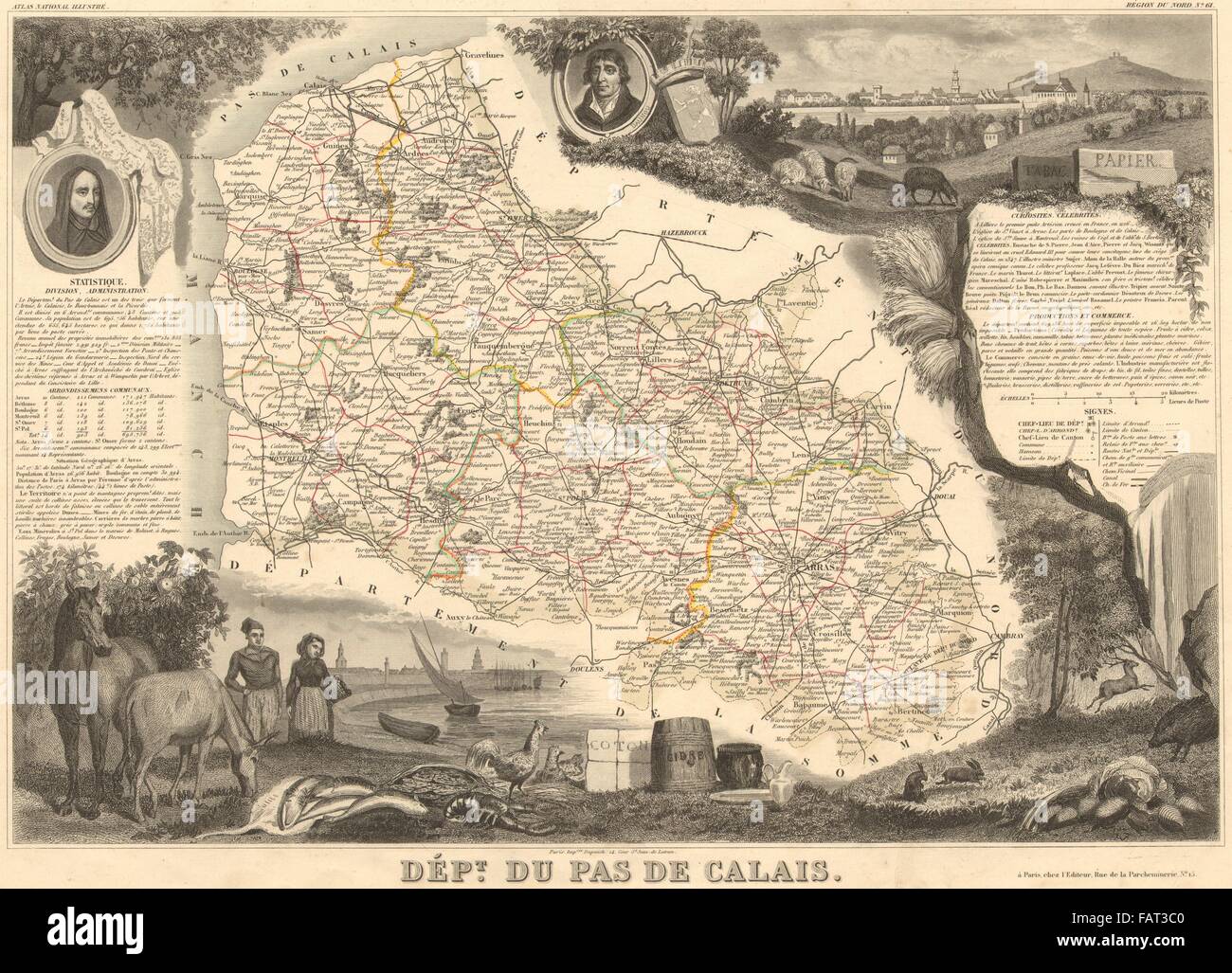 Antique map of calais hi-res stock photography and images - Alamy