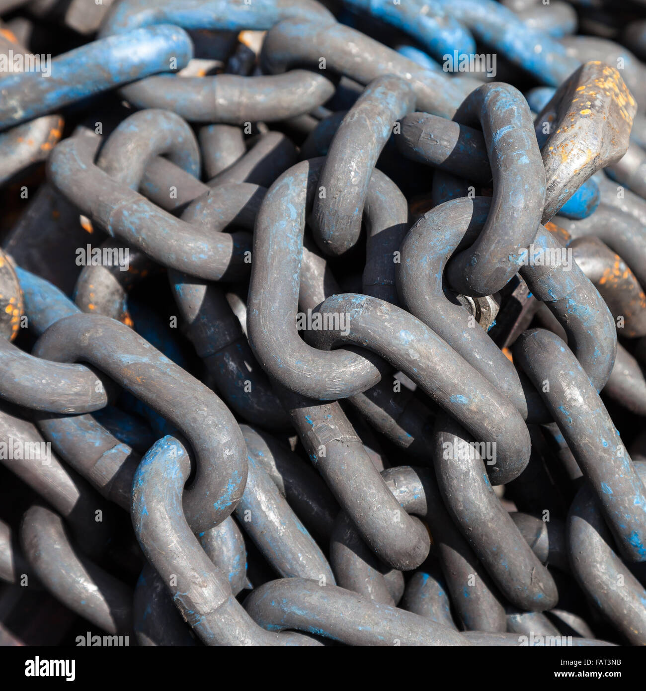 Metal rust chain heap texture industrial abstract background square ...