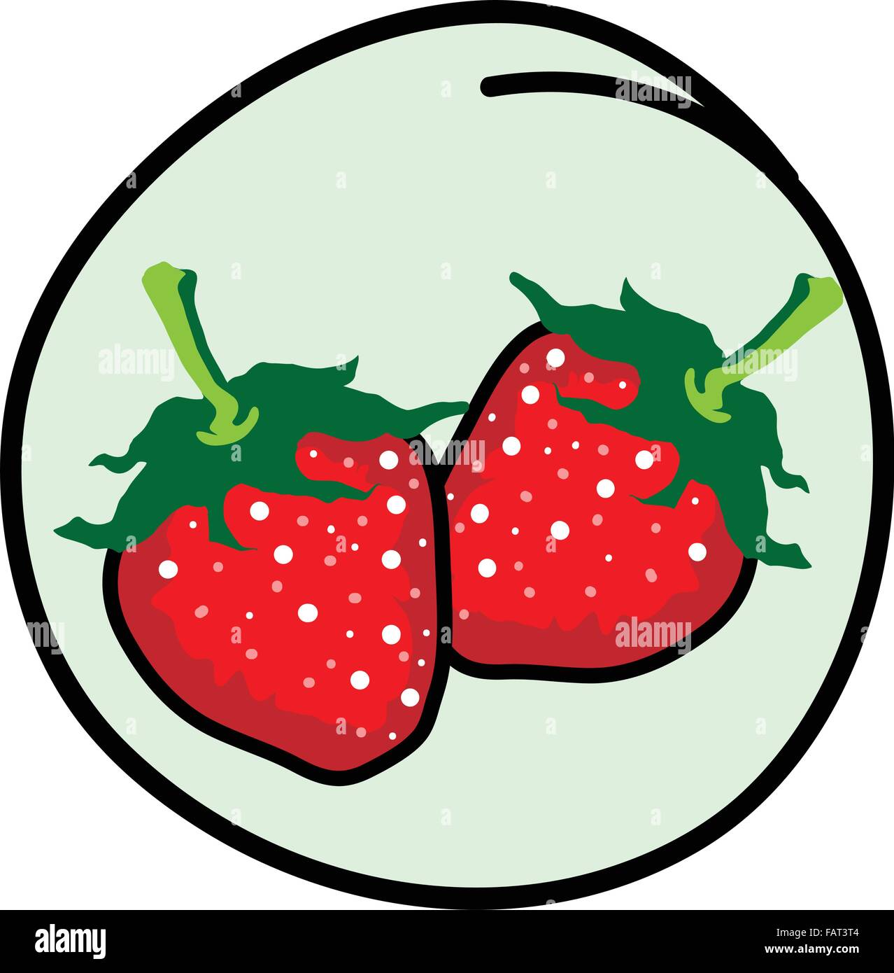Fresh Fruits, A Cartoon Illustration of Fresh Ripe Red Strawberries ...
