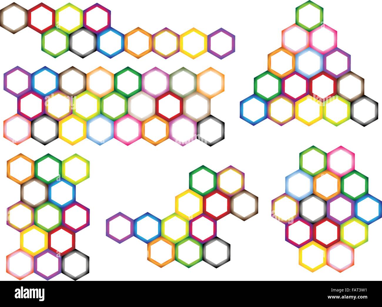 The Colorful Variations Hexagon Pattern with Copy Space for Add Content ...