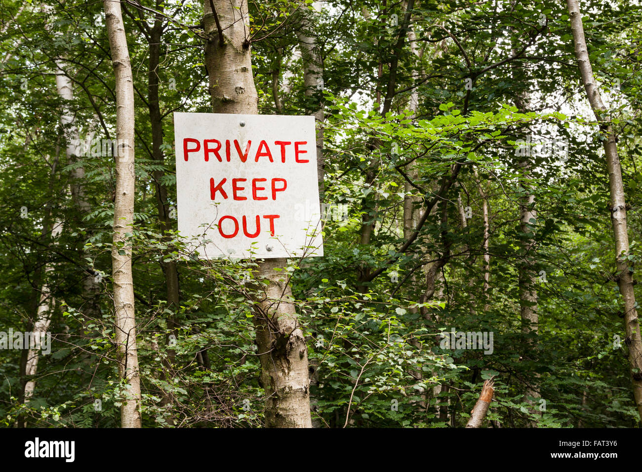 A sign - "keep out" in UK Stock Photo - Alamy