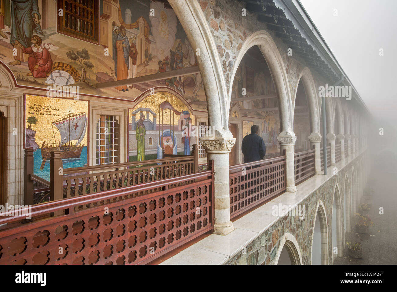Greece monastery person hi-res stock photography and images - Alamy