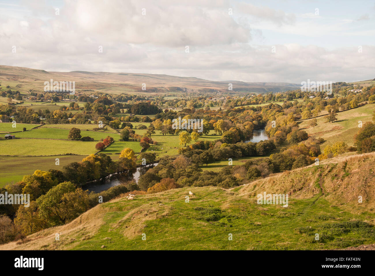 A scenic view of the river Tees near Middleton-in-Teesdale with the ...