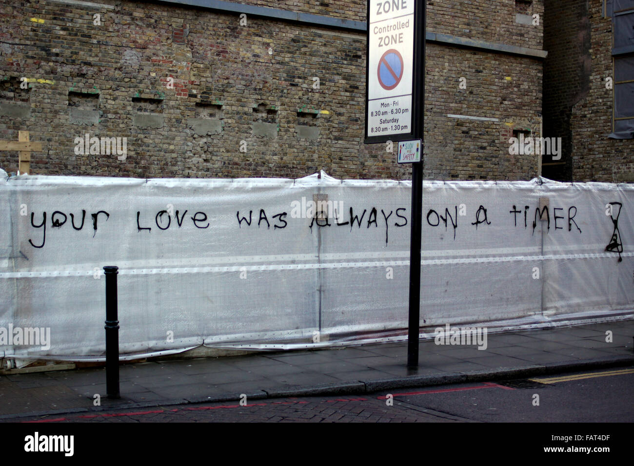 Poetic graffiti on a wall in Islington, London Stock Photo - Alamy