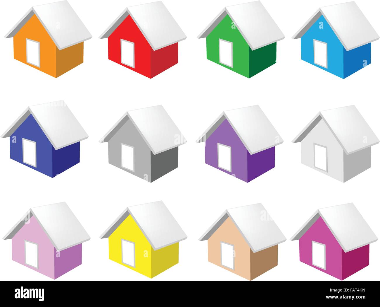 An Illustration Collection of Colorsful House Icon or Home Icon in Ten ...