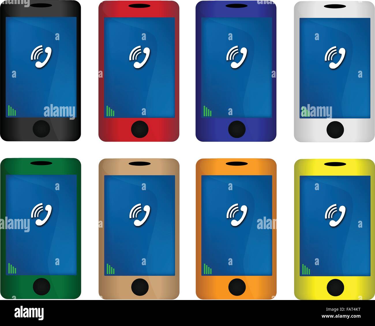 An Illustration Collection of Colorsful Cellular Phone or Mobile Smart ...