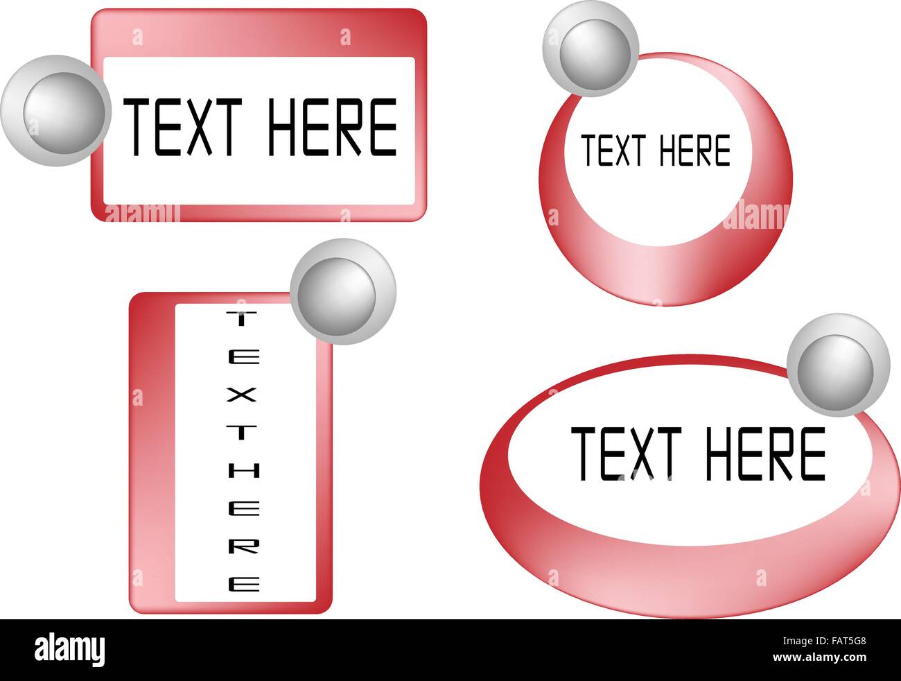 An Illustration Collection of Red Labels in with Copy Space for Add ...