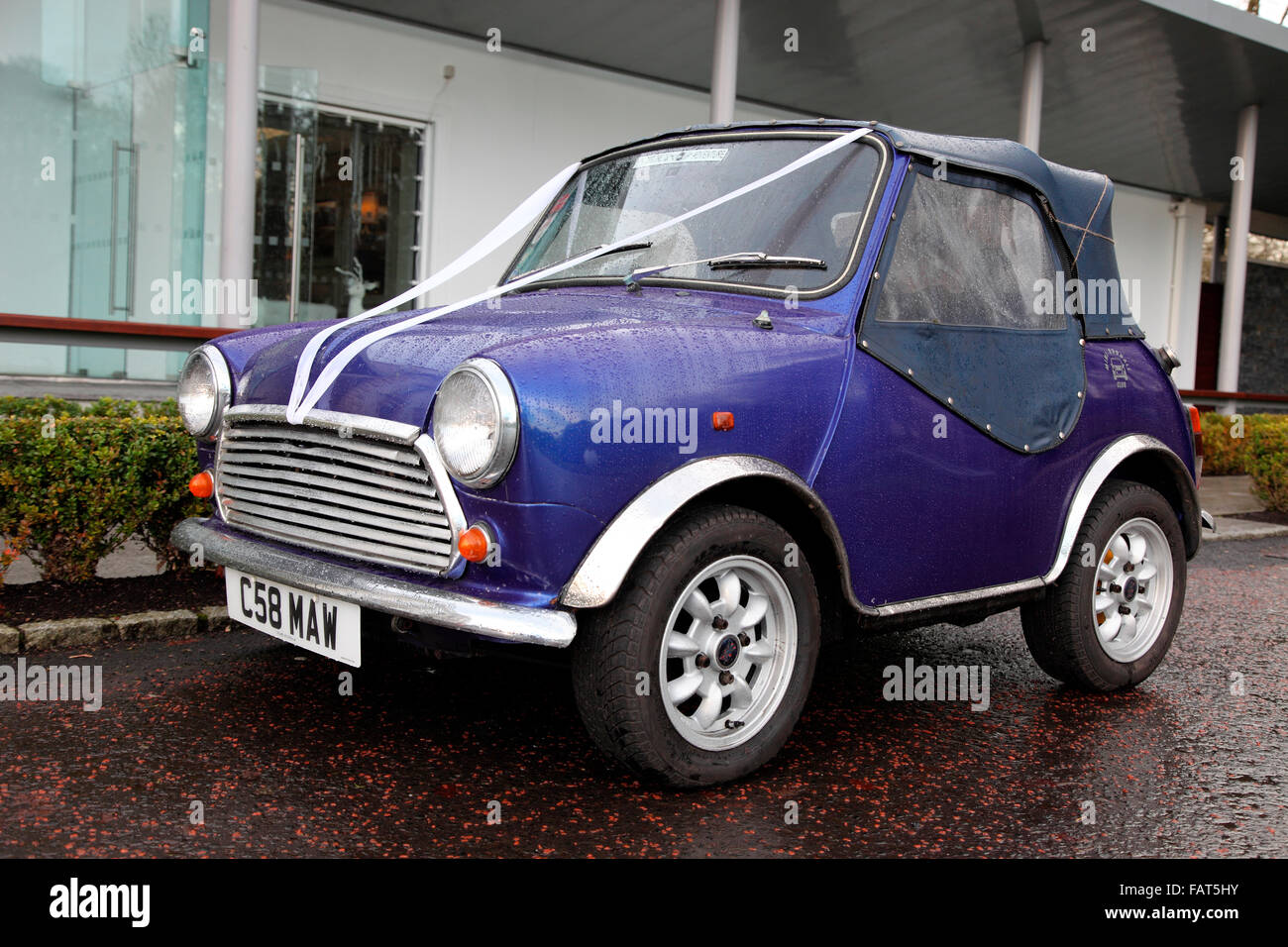 Mini used as a bridal car at Galgorm Resort & Spa, County Antrim Stock ...