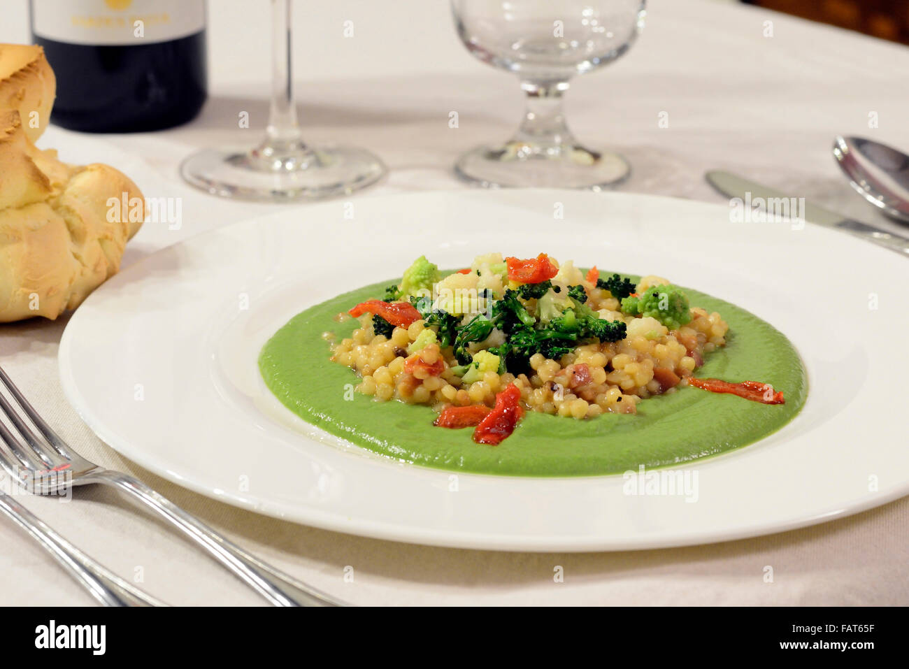 Fregola, durum wheat semolina pasta from Sardinia, Italy Stock Photo ...