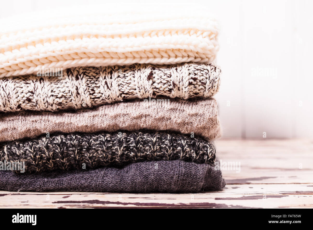 Collection of woolen clothes Stock Photo - Alamy