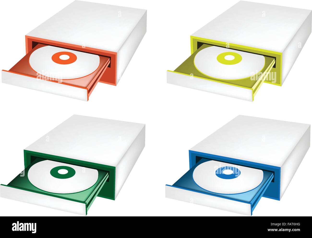 An Illustration Collection of Colorsful CD-ROM Disk Drive for Desktop ...