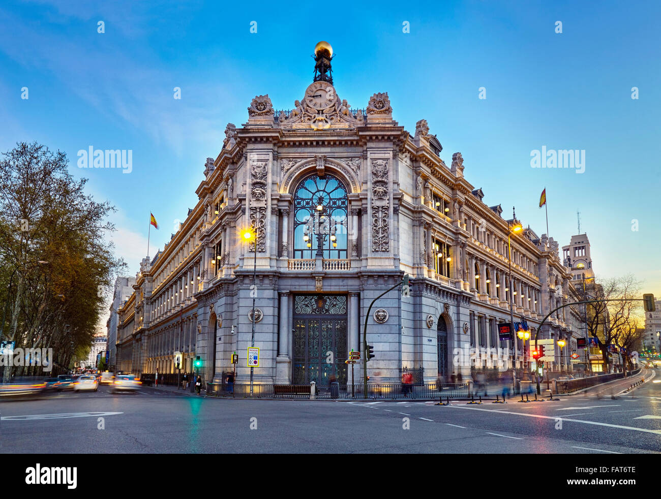 Bank of Spain facade at Cibeles square. Madrid. Spain Stock Photo - Alamy