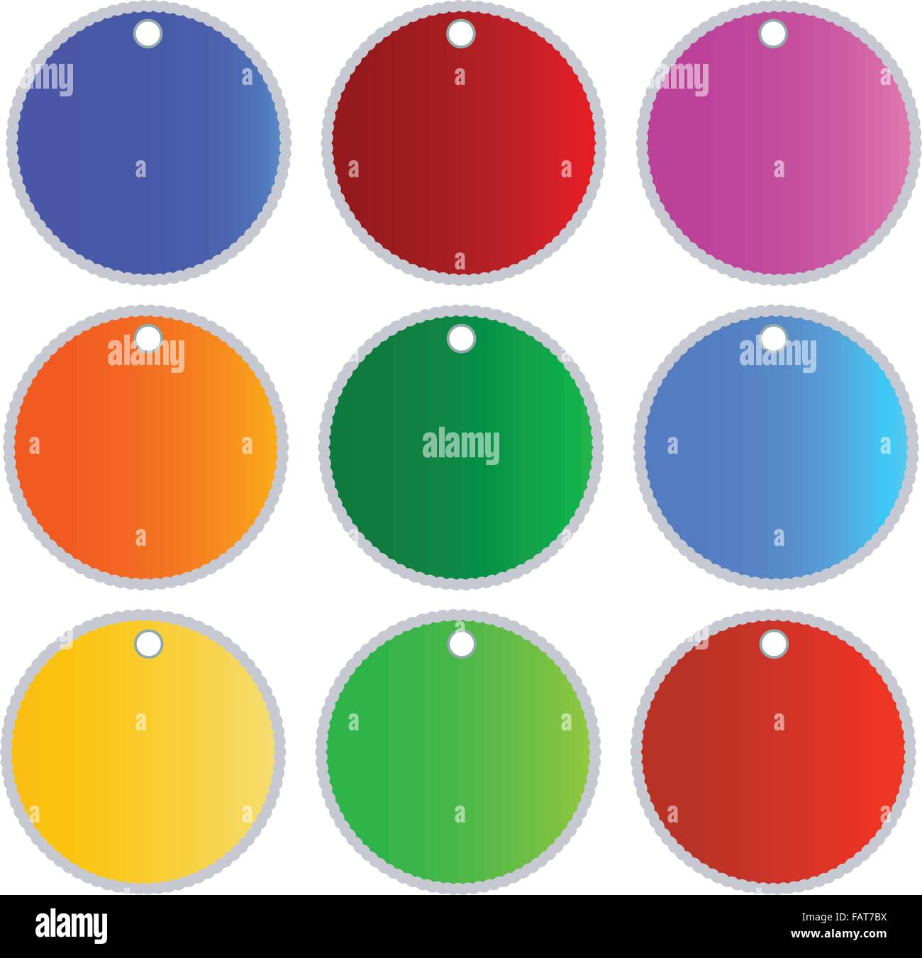 Circular Glossy Sticker in Blue, Red, Green and Orange Colors with Copy ...