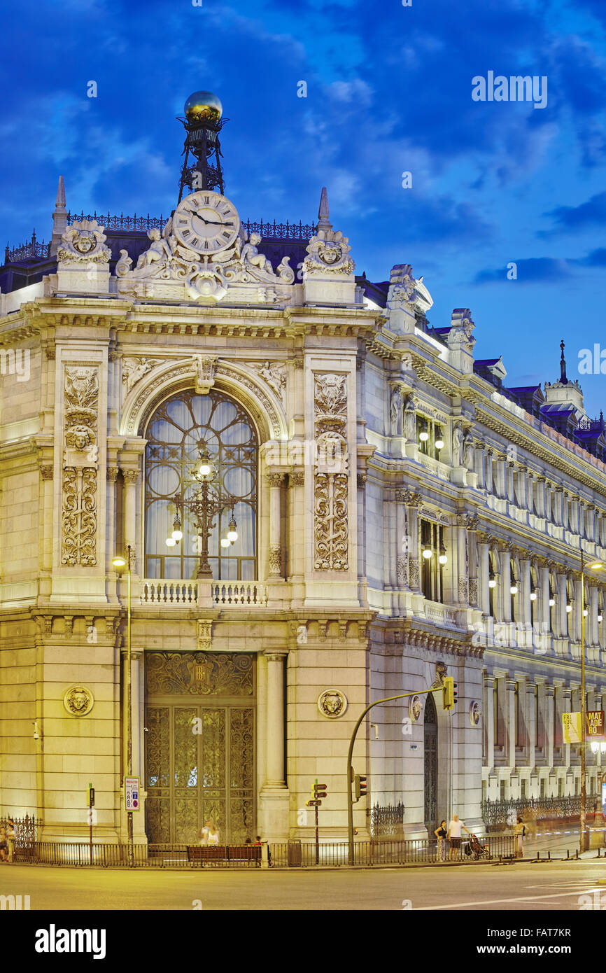 Bank of Spain facade at Cibeles square. Madrid. Spain Stock Photo - Alamy