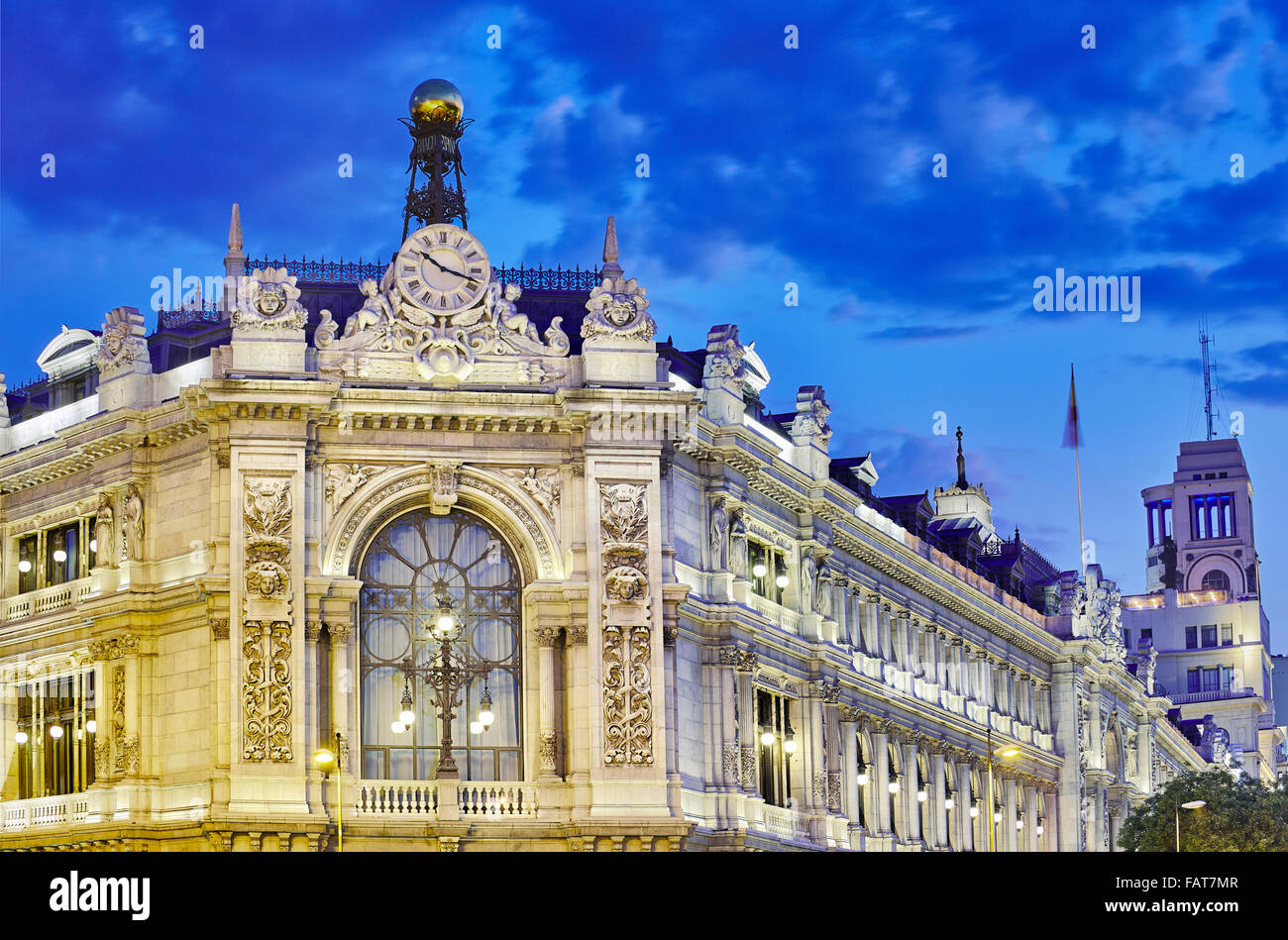 Bank of Spain facade at Cibeles square. Madrid. Spain Stock Photo - Alamy