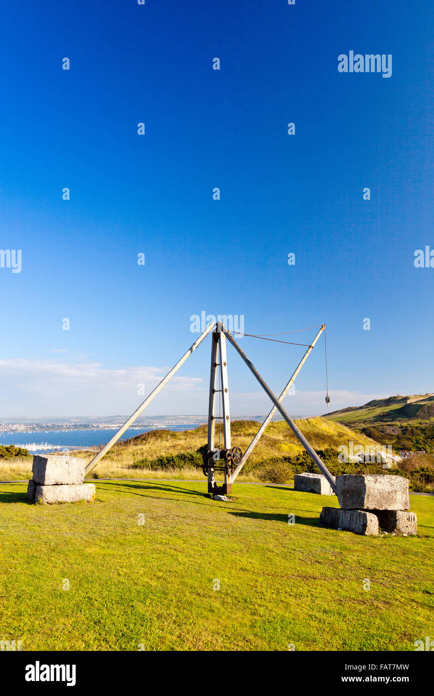 A restored hand crane for lifting stone blocks marks the approach to ...
