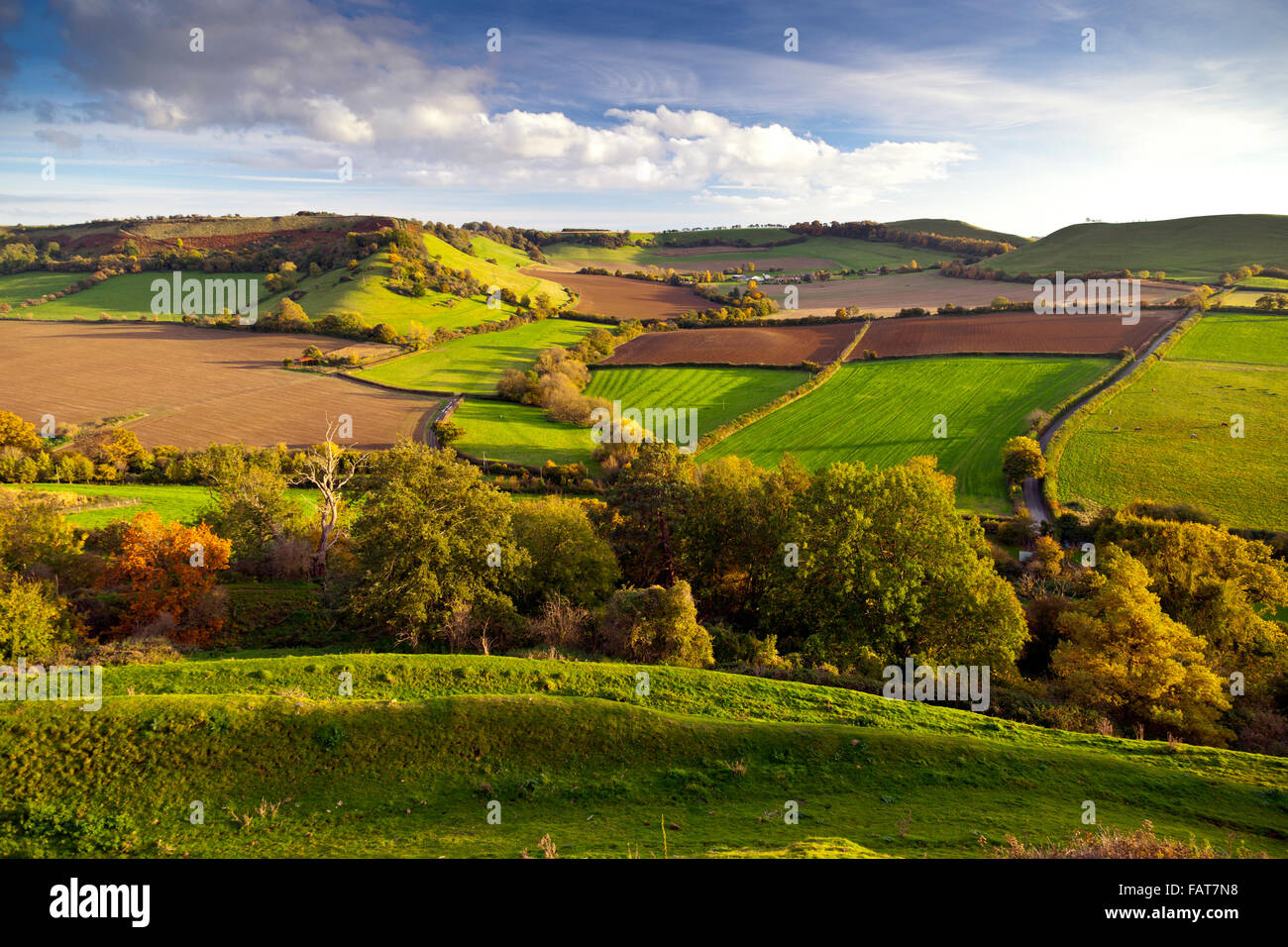 The view of Pen Hill from the summit of the historic Cadbury Hill in ...