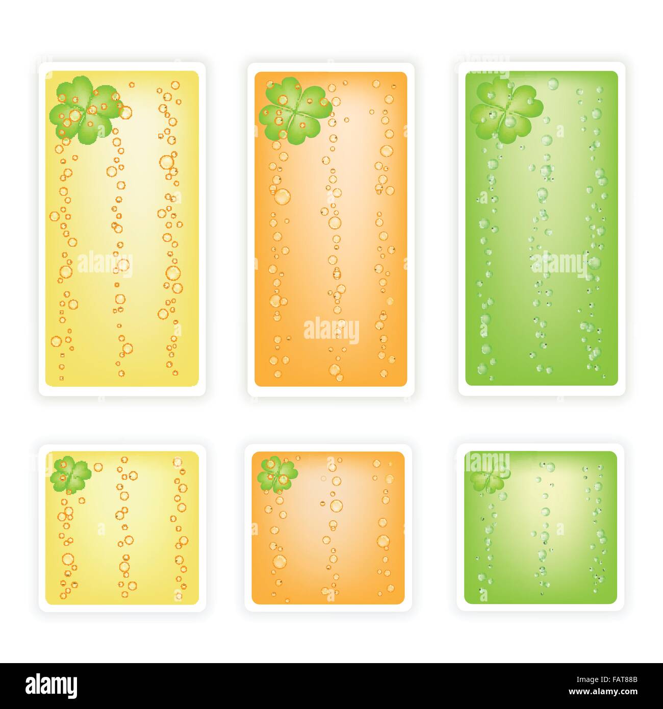 Symbols for Fortune and Luck, An Illustration Colllection of Four Leaf ...