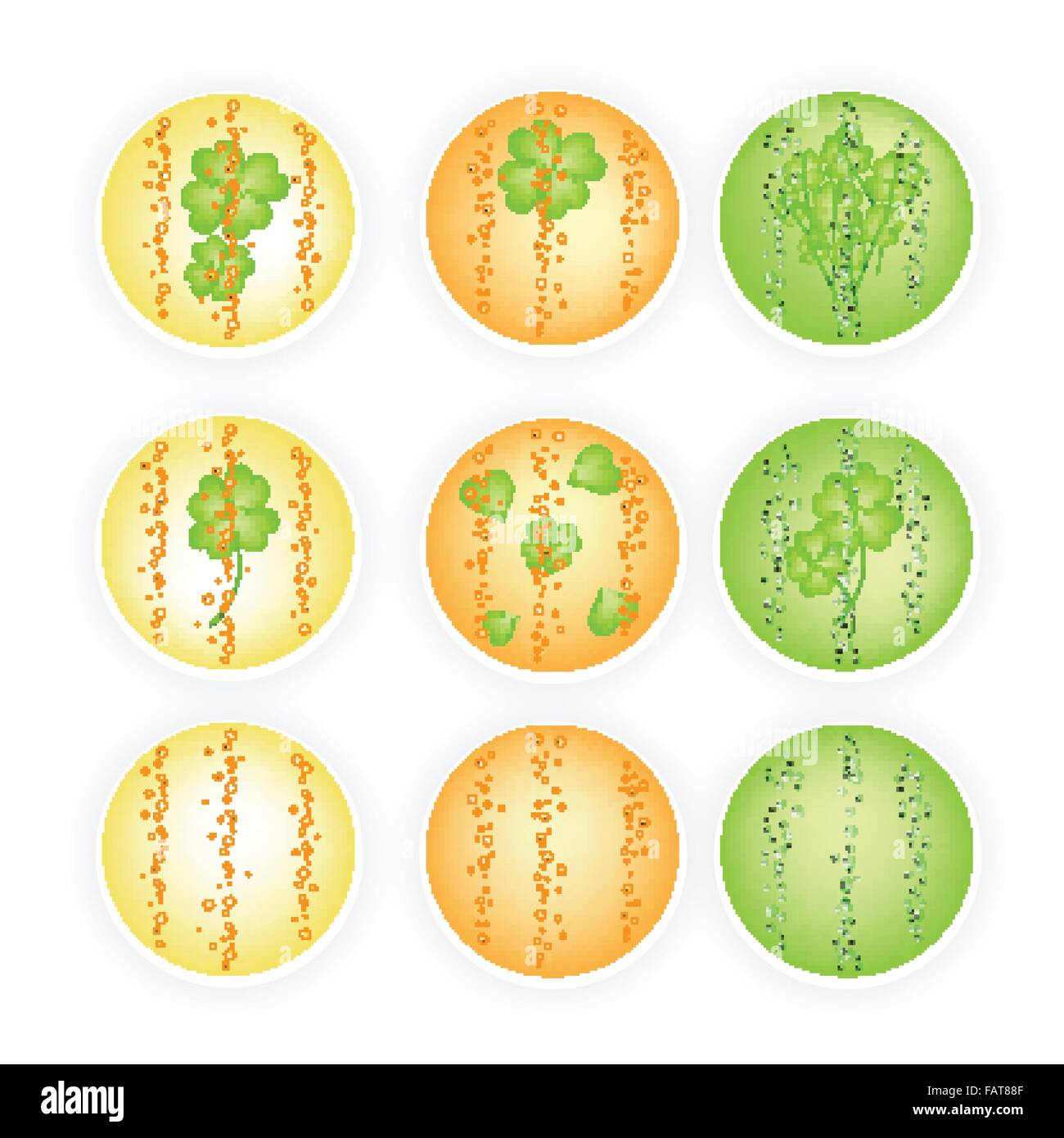 Symbols for Fortune and Luck, An Illustration Colllection of Four Leaf ...