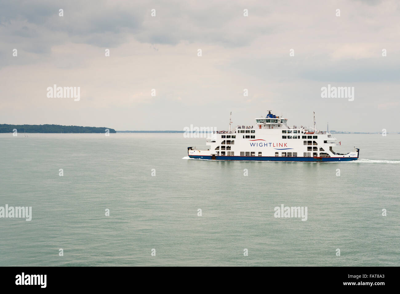 A Wightlink ferry making the crossing between the Isle of Wight and the ...