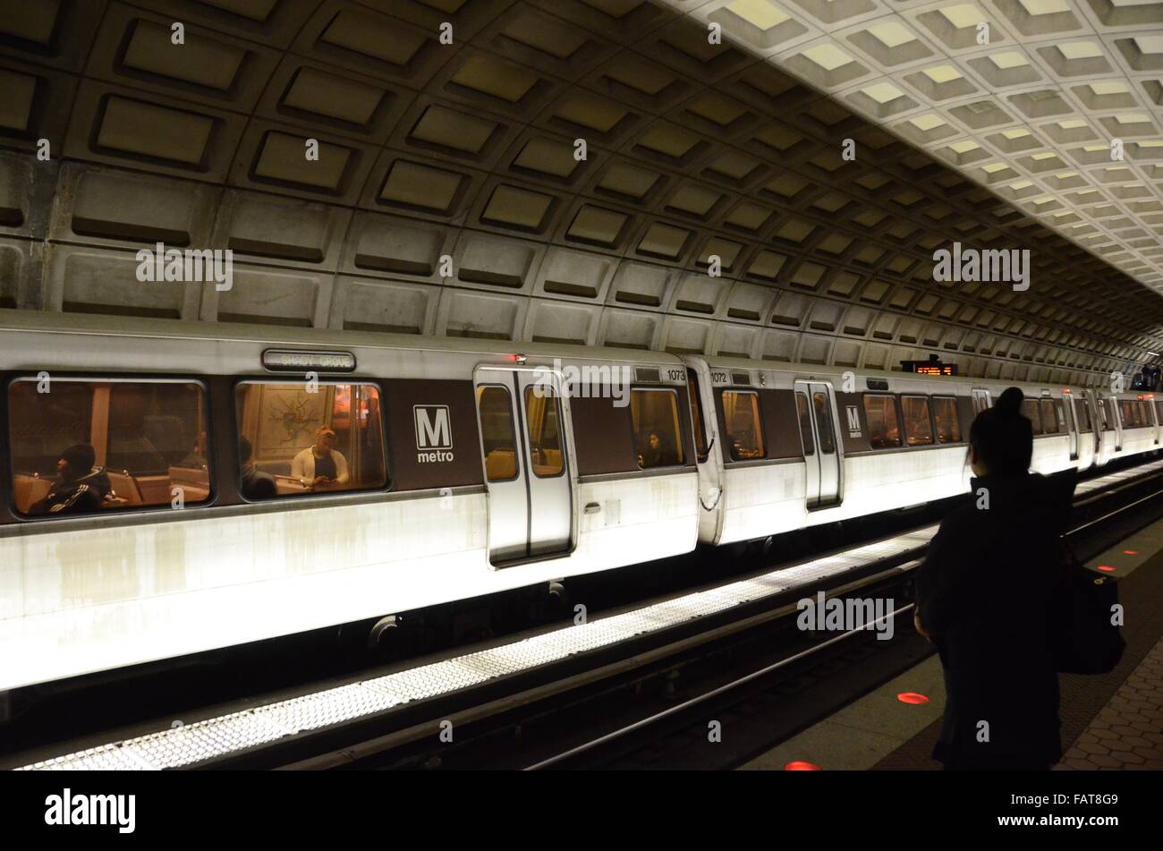 dupont circle washington metro trains ceilings usa Stock Photo - Alamy
