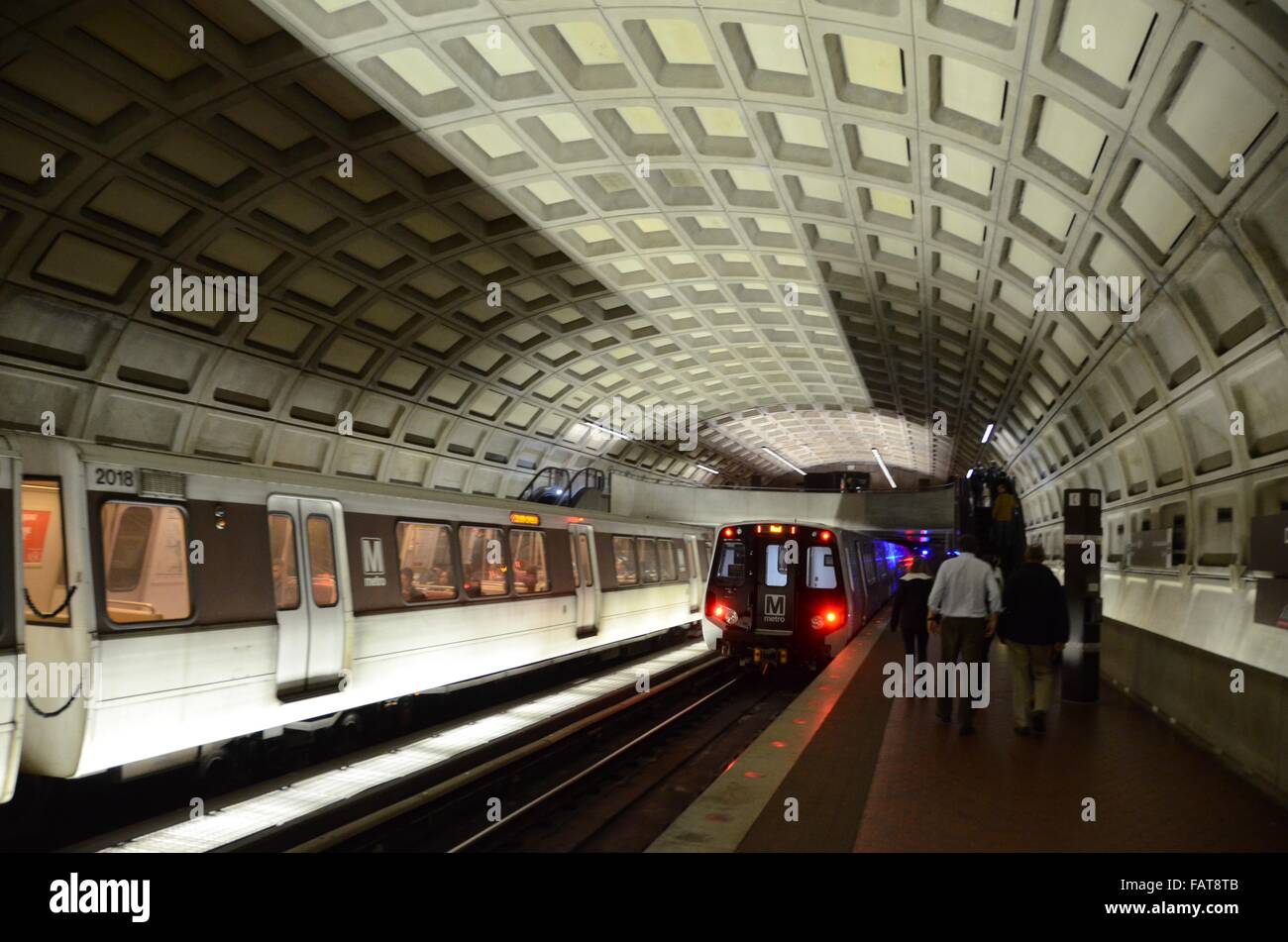 washington metro trains ceilings usa Stock Photo - Alamy
