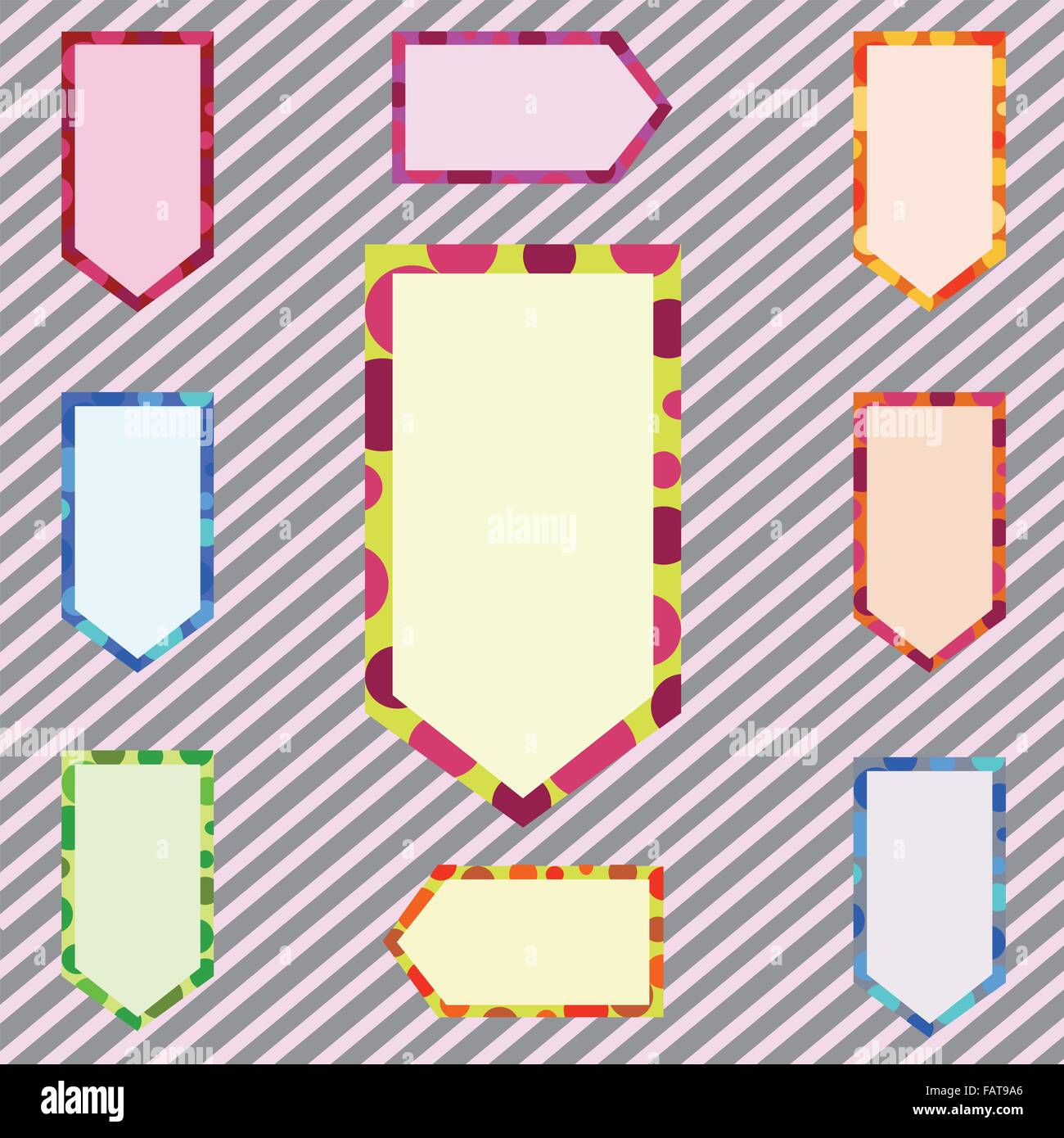 An Illustration Colllection of Colorful Label with Multi Shade Round ...