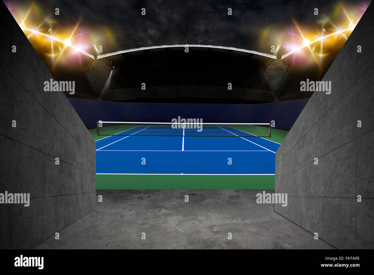 Tunnel to a tennis court Stock Photo - Alamy