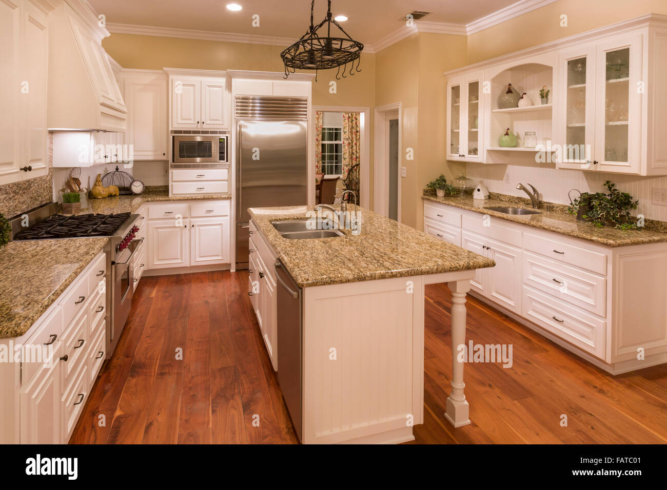 Beautiful Custom Kitchen Interior in a New House Stock Photo - Alamy
